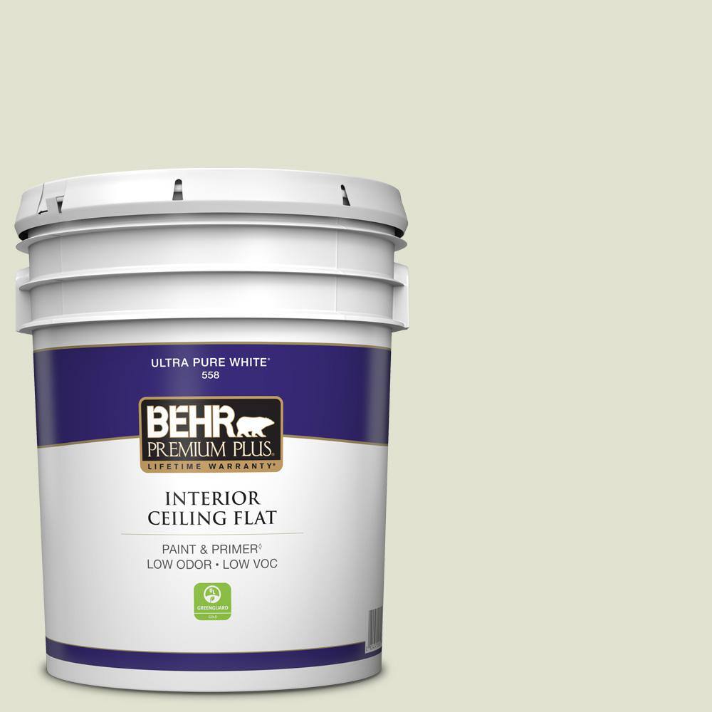BEHR PREMIUM PLUS 5 gal. #S370-1 Positive Energy Ceiling Flat Interior ...