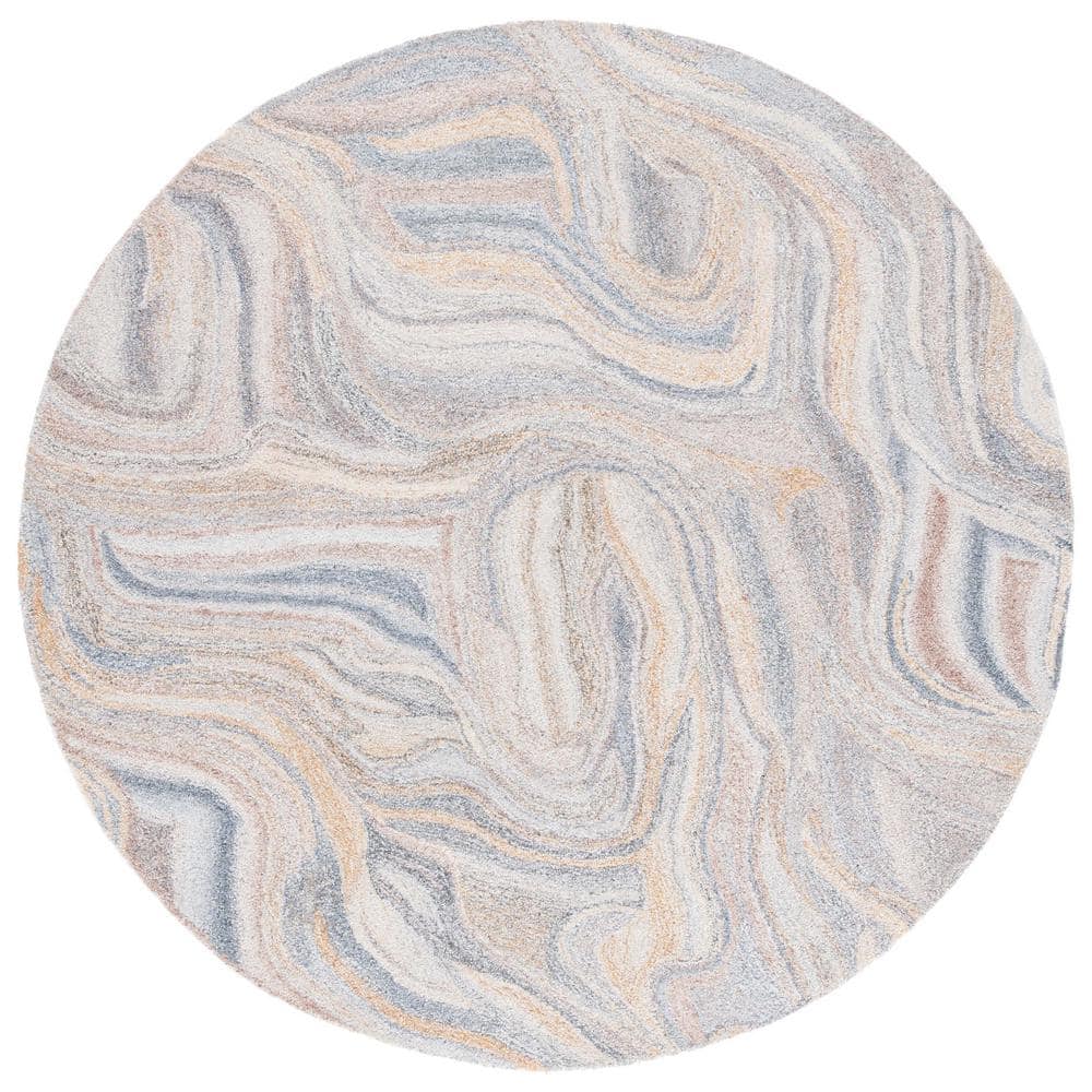 SAFAVIEH Abstract Gray/Brown 6 ft. x 6 ft. Abstract Gray/Brown Eclectic ...