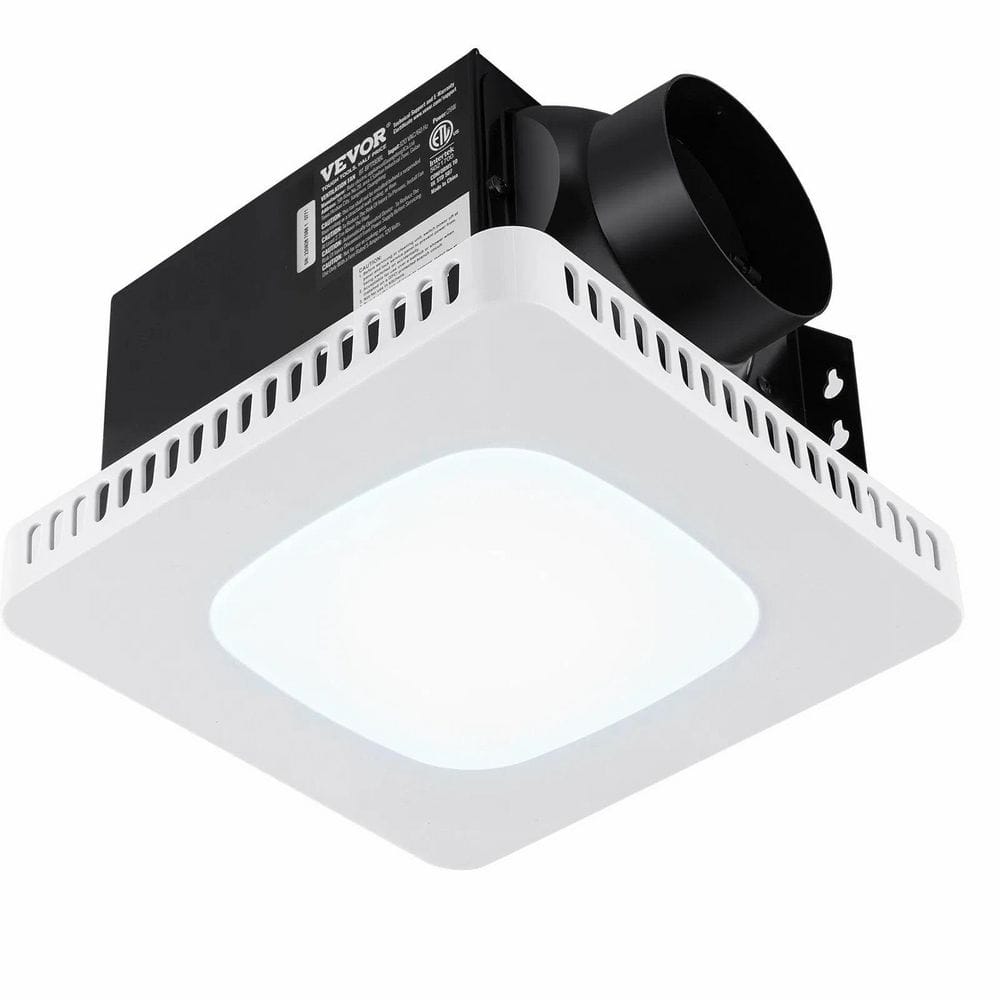 110 CFM Ceiling Mount Bathroom Exhaust Fan with Light, 1.5 Sones Low ...