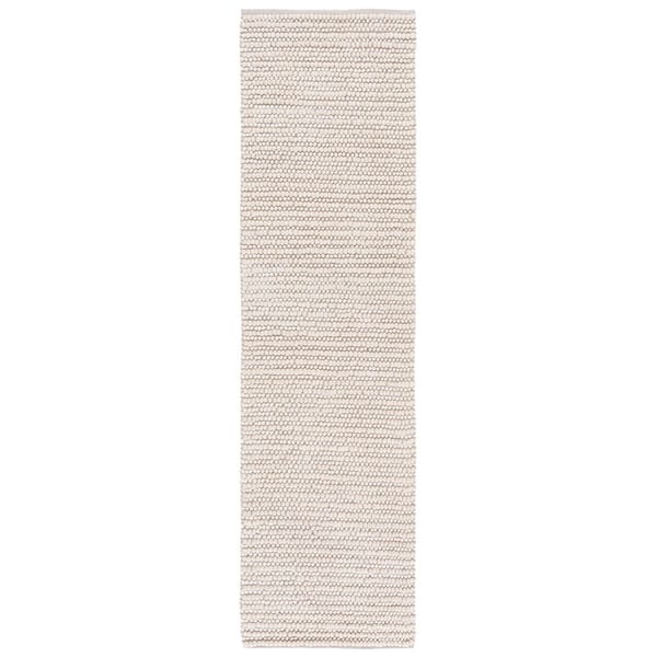 SAFAVIEH Natura 2 ft. x 8 ft. Beige/Ivory Striped Solid Marle Runner ...