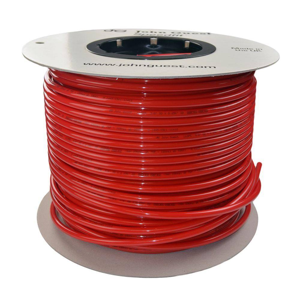 John Guest 3/8 in. x 500 ft. Polyethylene Tubing Coil in Red PE-12-EI ...