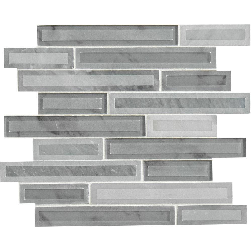 MSI Take Home Tile Sample - Blocki Grigio 4 in. x 4 in. Interlocking ...