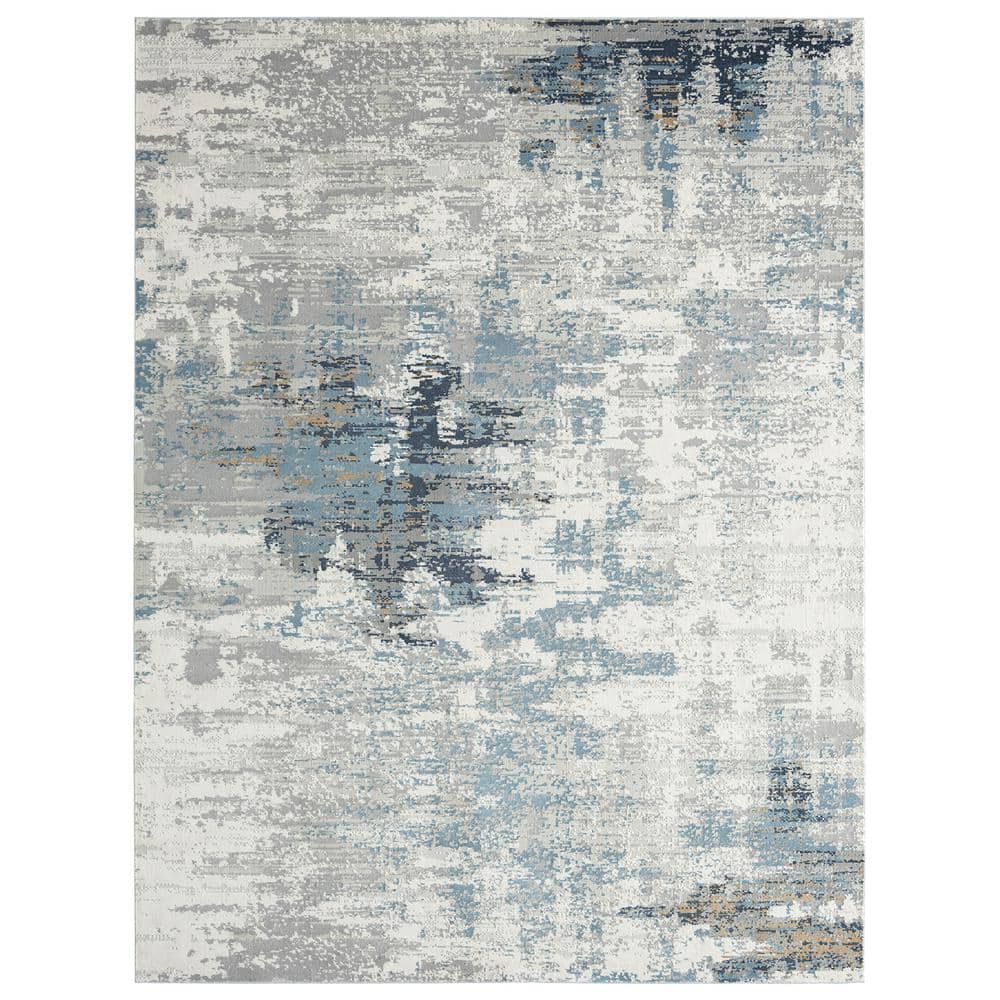 KALATY Dalton 7 ft. 6 in. x 9 ft. 6 in. Gray Abstract Area Rug DT-972 ...