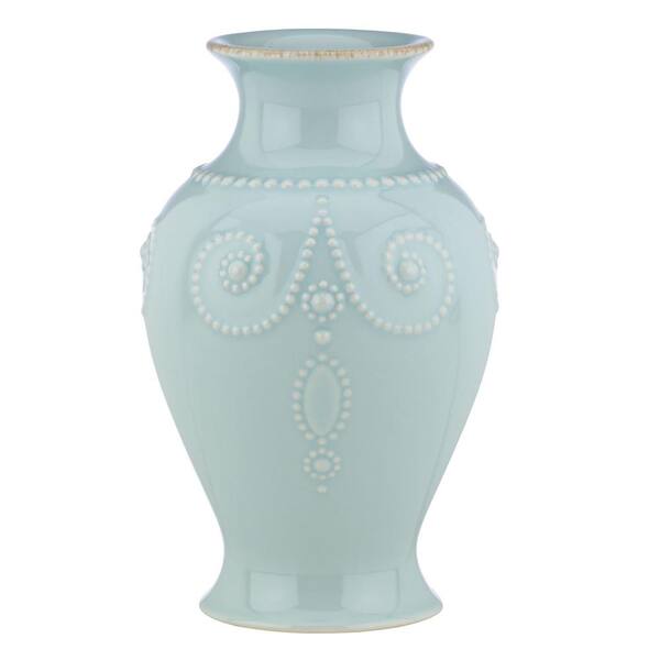 Lenox French Perle 8 in. Ice Blue Bouquet Vase 869508 - The Home Depot