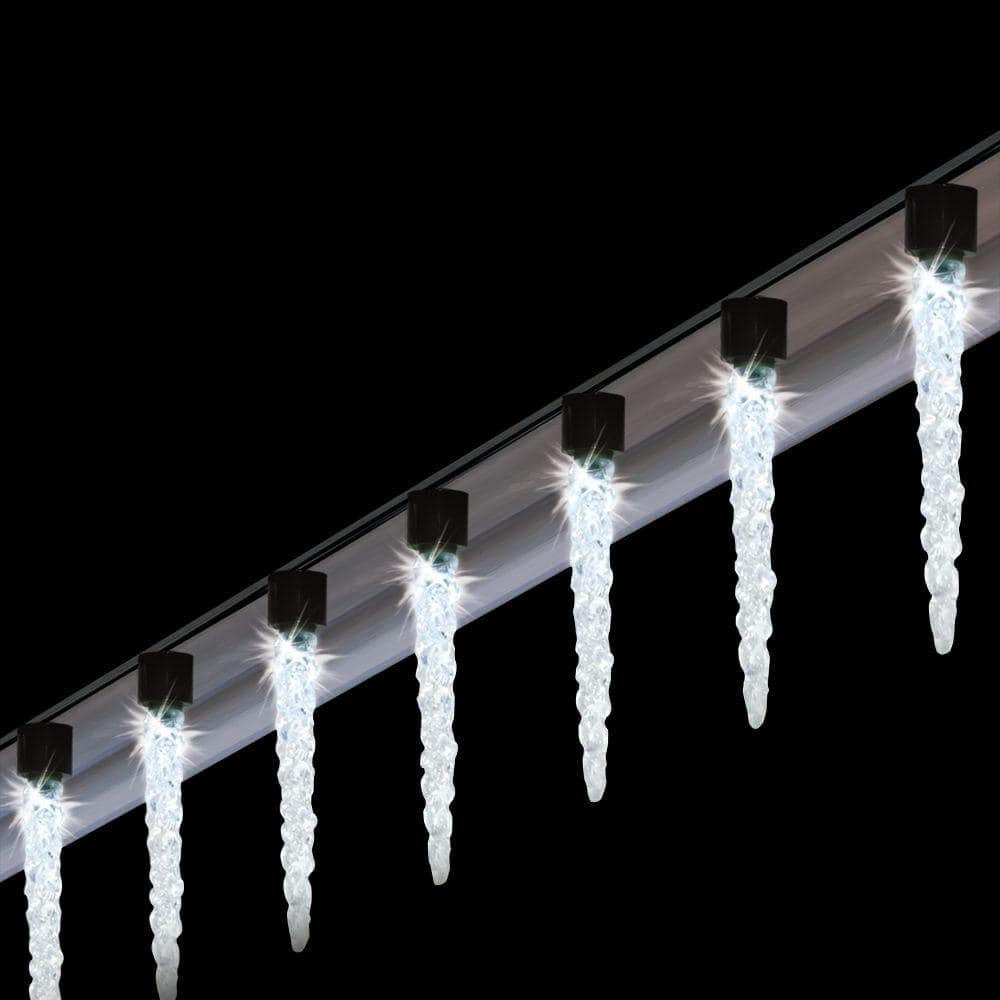 Brite Star 4.6 in. 15-Light Ice Shaped LED Crystal White-Light Show 39 ...