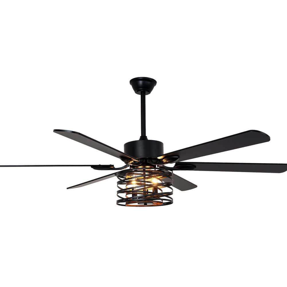 Oaks Aura Arthur 65in. Matte Black 3-Light Modern Industrial Ceiling ...