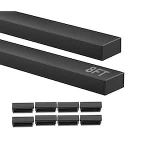 FORTRESS Fe26 Axis 40 in. H x 8 ft. W Black Steel Railing Level Panel ...