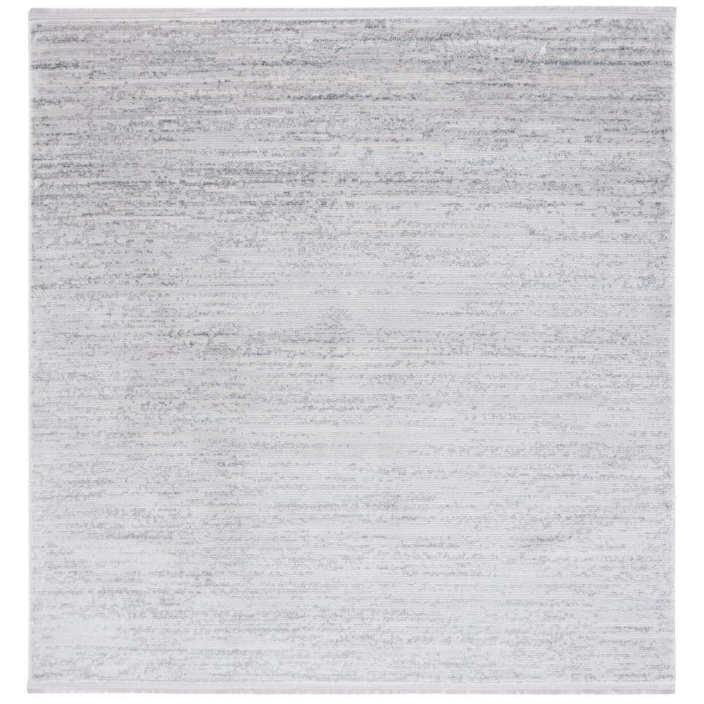 SAFAVIEH Whisper 7 ft. x 7 ft. Gray/Dark Gray Solid Marle Square Area ...