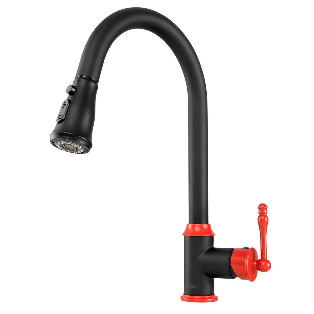 AKDY Easy-Install Single-Handle Pull-Down Sprayer Kitchen Faucet with ...