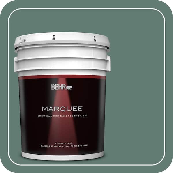 BEHR MARQUEE 5 gal. #S430-6 Forest Edge Flat Exterior Paint & Primer ...