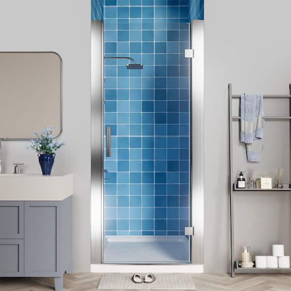 ONWITH 32 in. to 34 in. W x 72 in. H Pivot Hinged Swing Semi Frameless ...