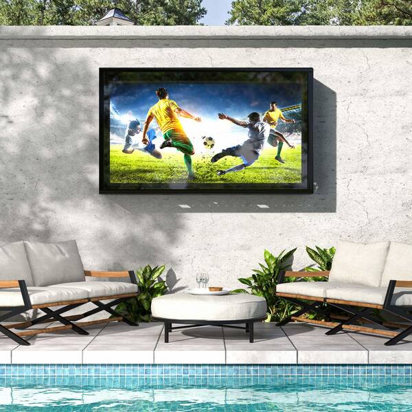 VEIKOUS 53 in. W PC Outdoor TV Enclosure Cabinet, Patio TV Furniture ...