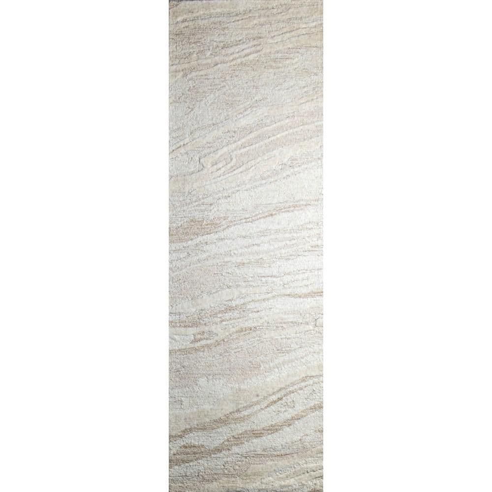 BASHIAN Verona Ivory 3 ft. x 8 ft. (2 ft. 6 in. x 8 ft.) Abstract ...