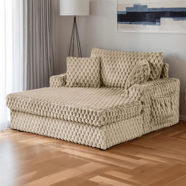 Furniture of America Nattel Light Brown Chenille Cushion Back and 2 ...