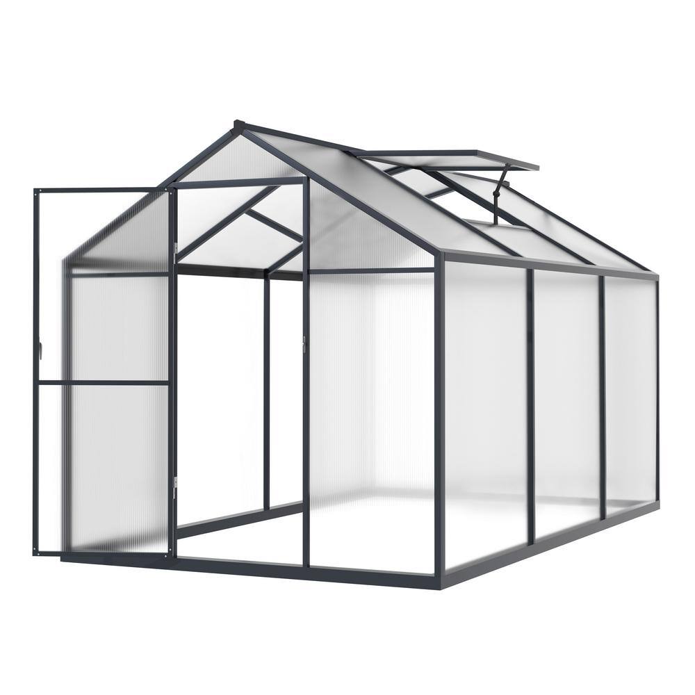 VEIKOUS 6 ft. x 6 ft. Walk-In Gray Garden Greenhouse Kit with ...