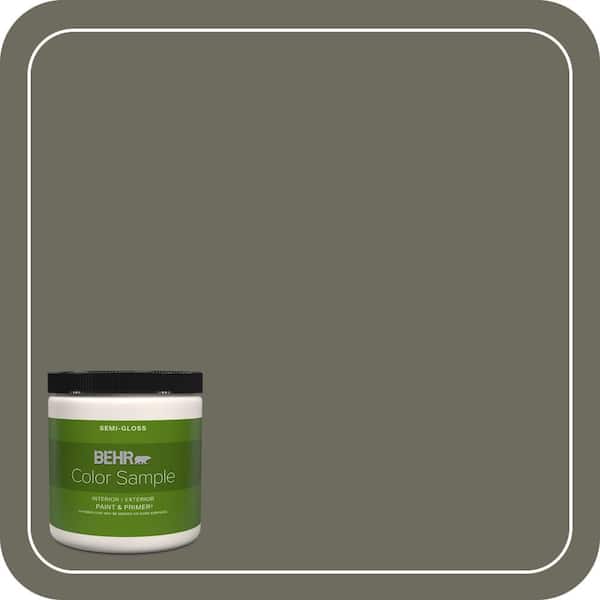 BEHR PREMIUM PLUS 8 oz. #N370-6 Gladiator Gray Semi-Gloss Interior ...