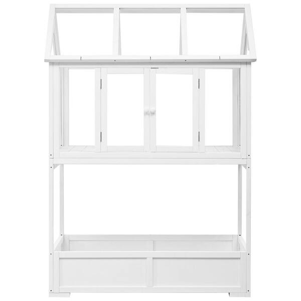 47 in. W x 24 in. D x 69 in. H Garden Portable Mini Greenhouse,Wood ...