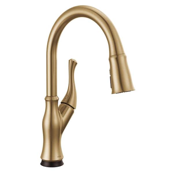 Delta Ophelia Gold Touch2O Touchless Champagne Bronze 16.25 in. Pull ...