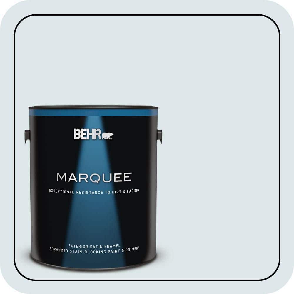 BEHR MARQUEE 1 gal. #BL-W03 Blue Bird Day Satin Enamel Exterior Paint ...