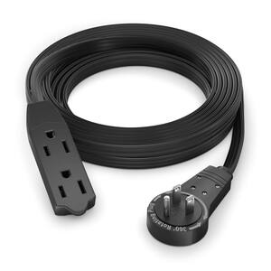 MAXIMM 10 ft. 16/3 Light Duty Indoor Extension Cord Flat Plug Flat Wire ...
