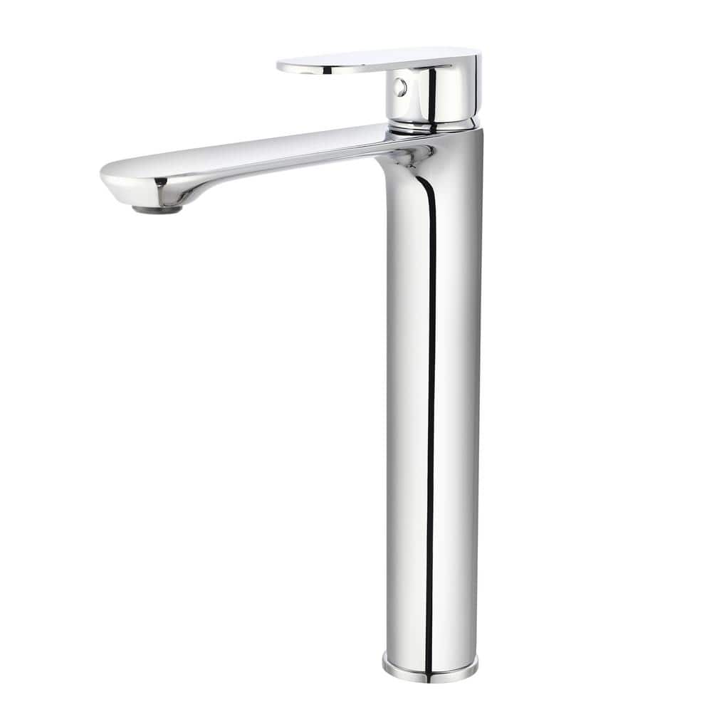 Mediterraneo Tall Single-Handle Single Hole Bathroom Faucet in Polished ...