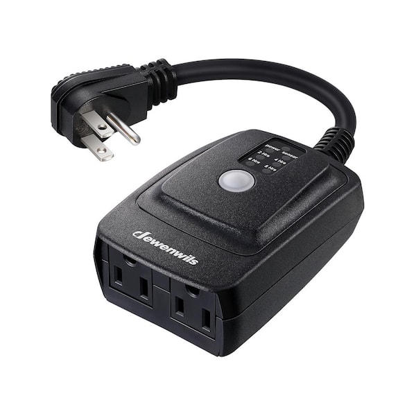 DEWENWILS Outdoor Light Countdown Timer Waterproof with 2-Grounded ...