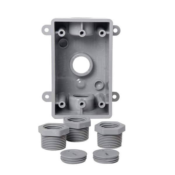 White Finish Hubbell-Bell PSB37550WH Single-Gang Weatherproof Box Three ...