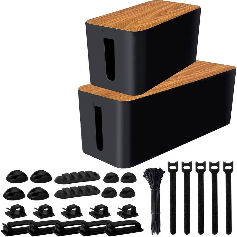 Lukyamzn Cable Management Box Set with 125-Piece Accessories for Power ...