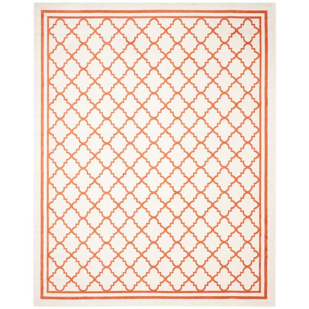 SAFAVIEH Amherst Beige/Orange 8 ft. x 10 ft. Border Multi-Trellis Area ...