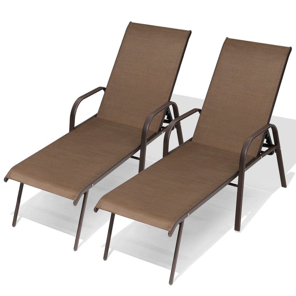 Crestlive Products 2-Piece Outdoor Chaise Lounge with Adjustable ...