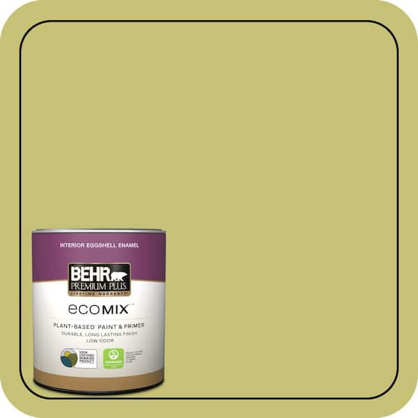 BEHR PREMIUM PLUS 1 qt. #PPU9-07 Fresh Sprout Eggshell Enamel EcoMix ...