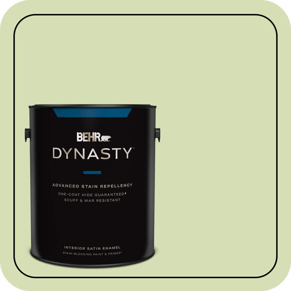 BEHR DYNASTY 1 gal. #420C-3 Celery Bunch Satin Enamel Interior Stain ...