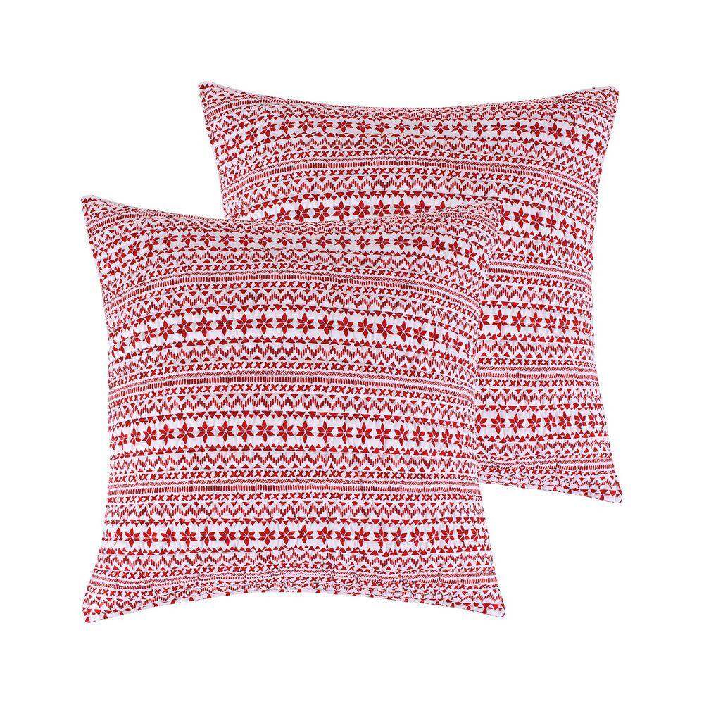 LEVTEX HOME Comet & Cupid Red White Holiday Sweater Print Quilted ...