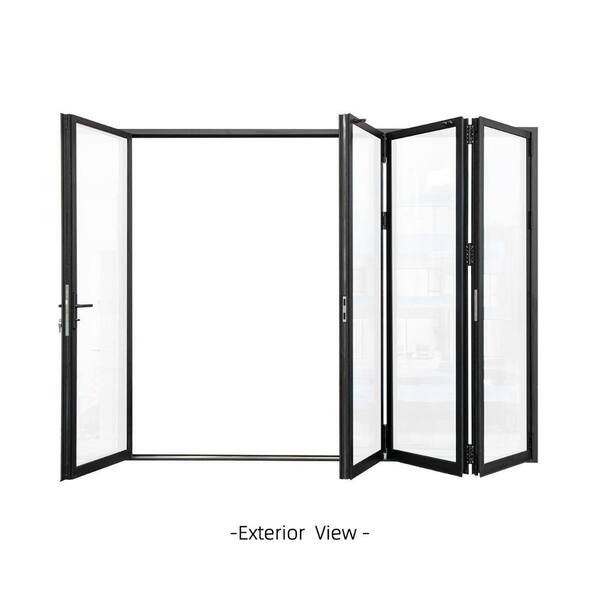 ATVIO 120 in. x 96 in. Black Aluminum Outswing Folding Patio Door 1 ...