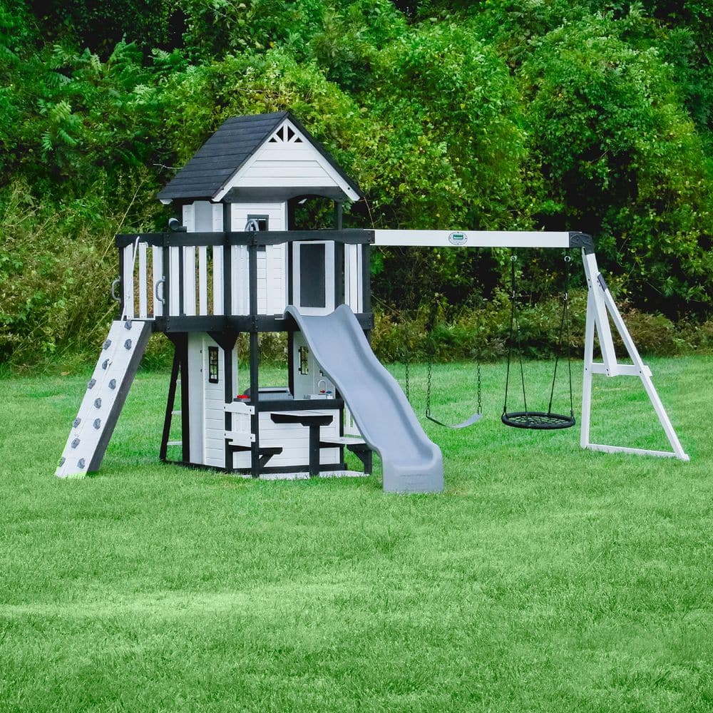 Backyard Discovery Canyon Creek White Outdoor Kid's Playground Set w ...