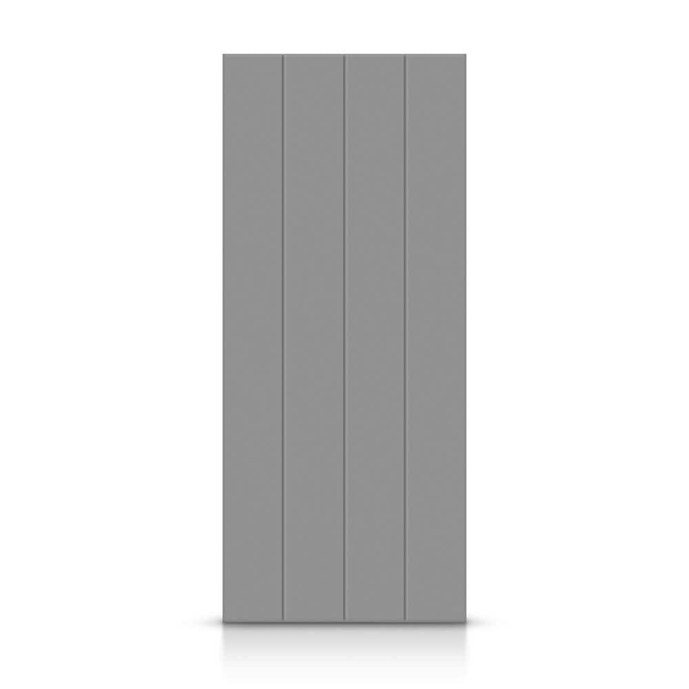 CALHOME 42 in. x 96 in. Hollow Core Light Gray Painted Composite MDF ...