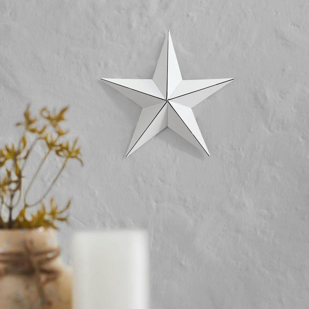 VHC BRANDS 1-Piece 8 in. x 8 in. White Distressed Metal Star Wall Decor ...