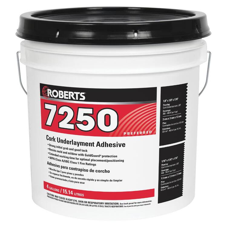 ROBERTS 7250 4 Gal. Pro-Grade Cork Underlayment Adhesive – Home Depot ...
