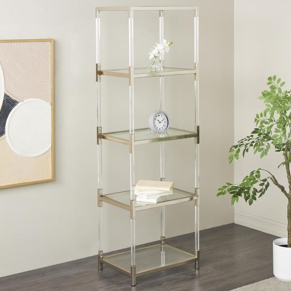 Litton Lane 70 in. Tall Acrylic Plastic Stationary Clear Cube Shaped ...