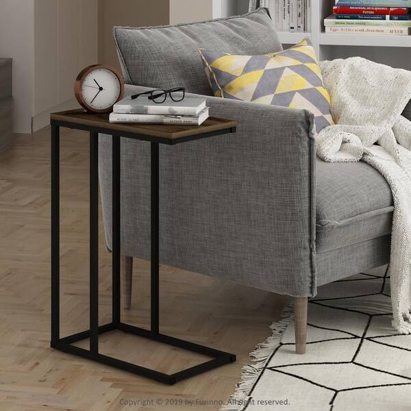 Furinno Camnus Modern Living Columbia Walnut Sofa Side Table FM19123CWN