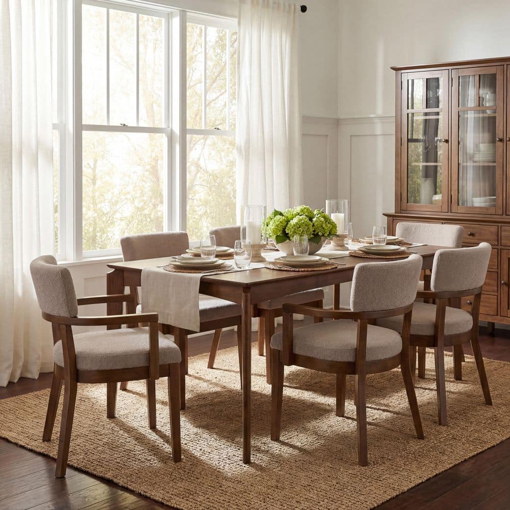 CHRISTOPHER KNIGHT HOME Erik 7-Piece Wood Top Dining Set with Khaki ...
