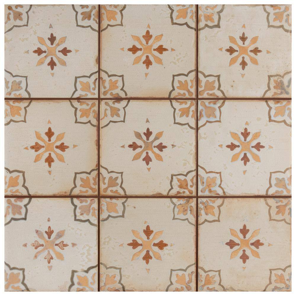 Merola Tile Mirambel Marron 13 in. x 13 in. Ceramic Floor and Wall Take ...