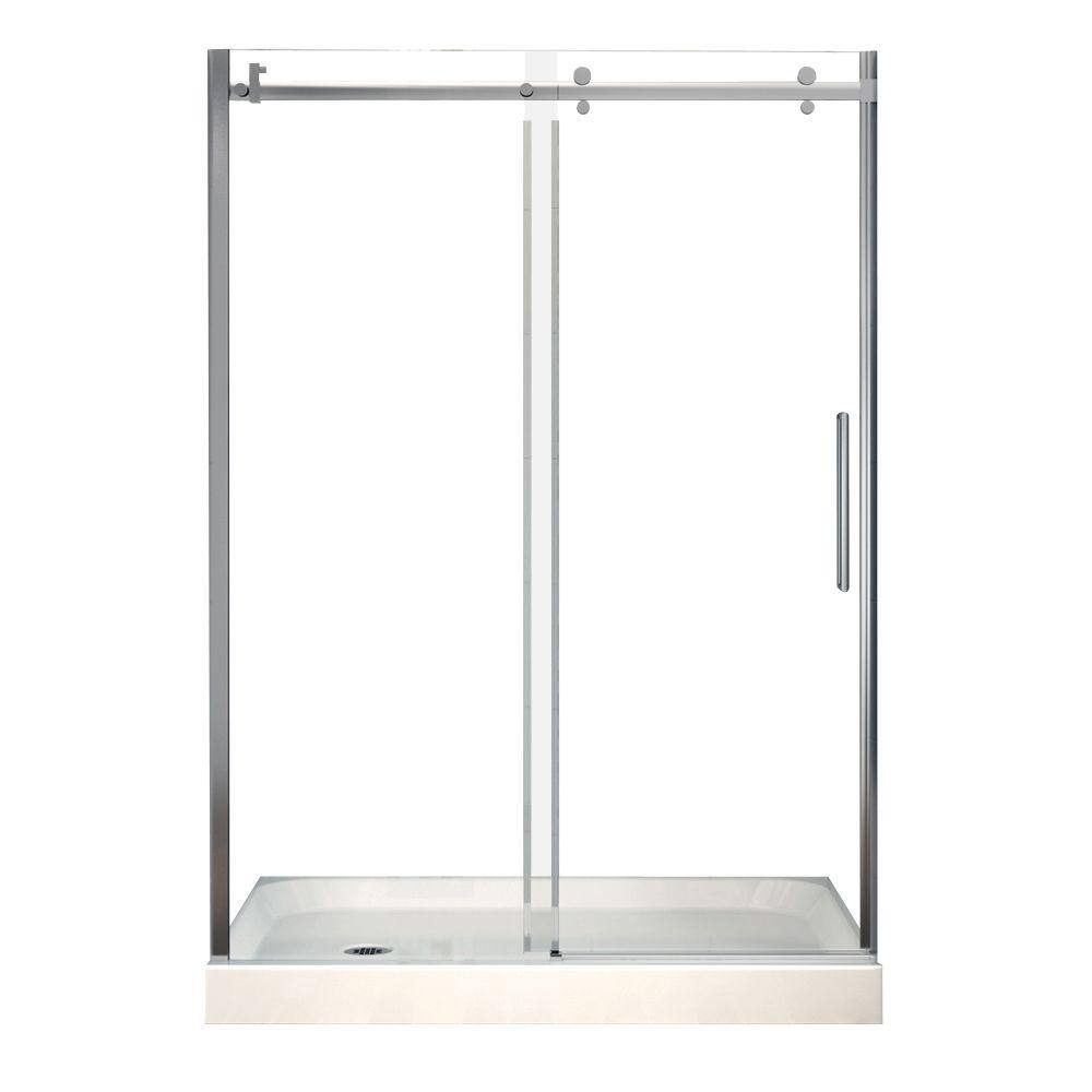 MAAX Halo 32 in. x 60 in. x 83 in. Frameless Sliding Shower Kit in ...