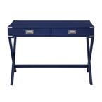 HomeSullivan 42 in. Twilight Blue 2-Drawer Helix Legs Office Desk ...