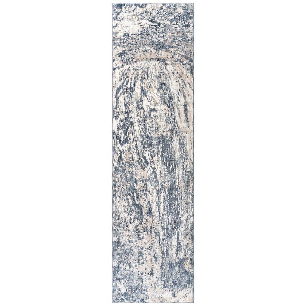 Gertmenian Damita Exton Blue 2 ft. x 8 ft. Abstract Indoor Runner Rug ...
