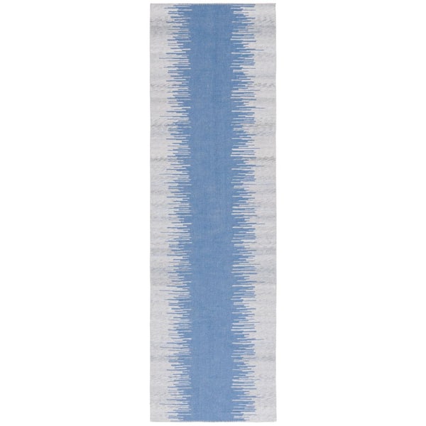 SAFAVIEH Cabo 2 ft. x 8 ft. Beige/Blue Solid Abstract Runner Rug ...