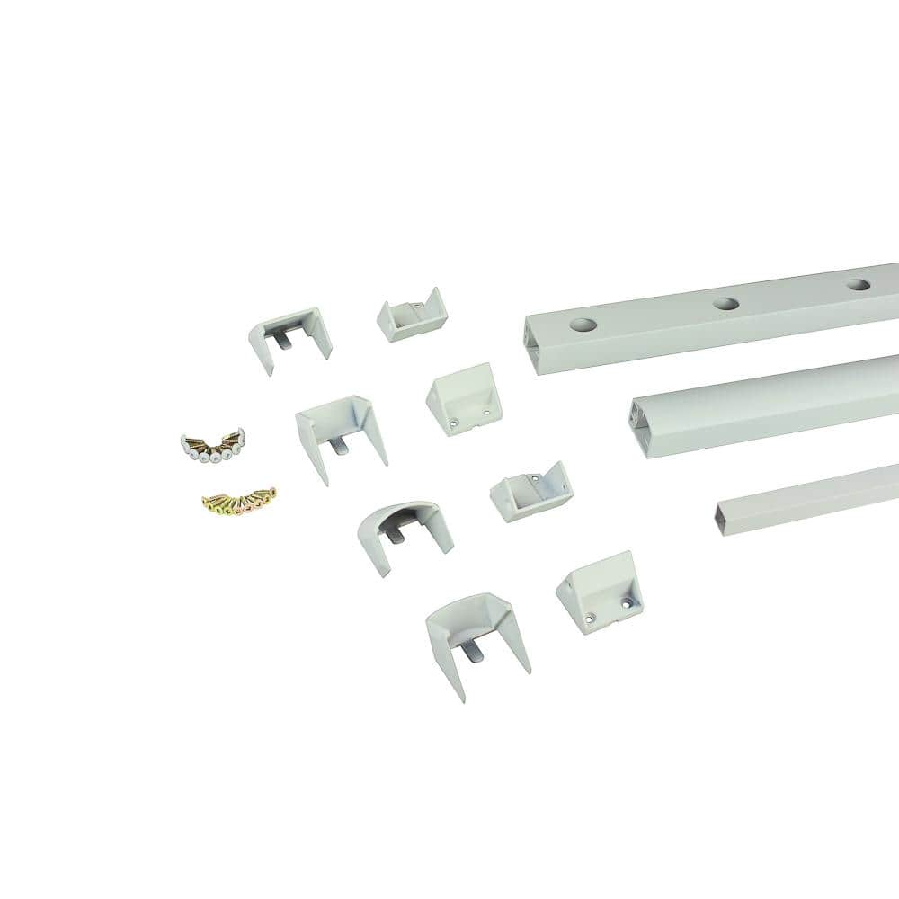 WESTBURY 96 in. x 36 in. White Aluminum Tuscany Stair Railing Kit-Stair ...