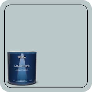 BEHR ULTRA 1 qt. #N470-2A Dusted Blue Flat Exterior Paint and Primer ...