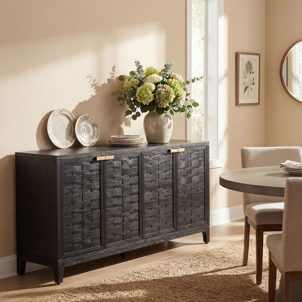 CHRISTOPHER KNIGHT HOME Genlor Modern Black Wood 4-Door Buffet ...