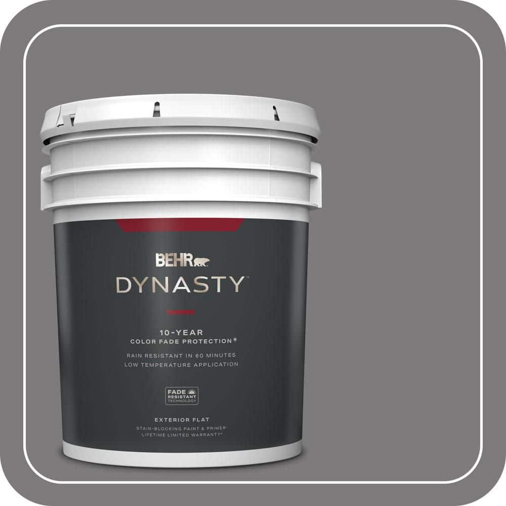 BEHR DYNASTY 5 gal. #BXC-58 Stormy Gray Flat Exterior Stain-Blocking ...
